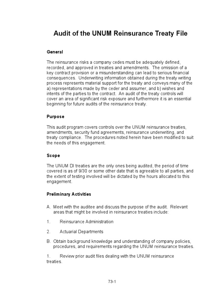 Reinsurance UNUM Treaty File | PDF | Reinsurance | Treaty