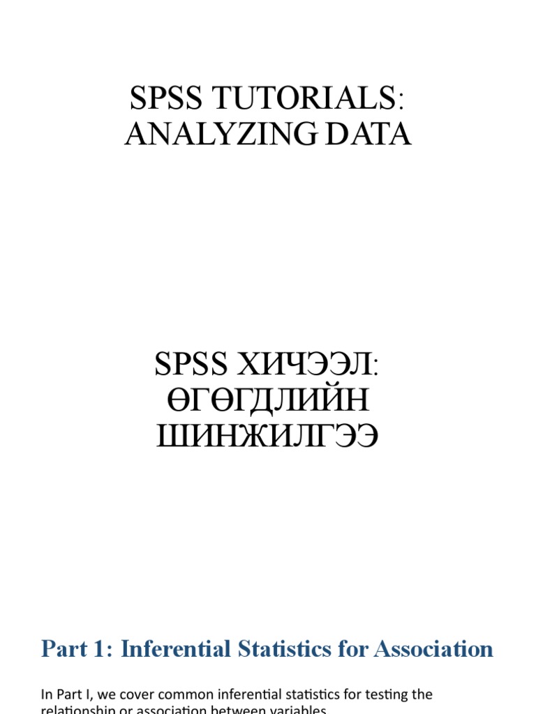 Spss Tutorials: Analyzing Data | PDF | Student's T Test | Correlation ...