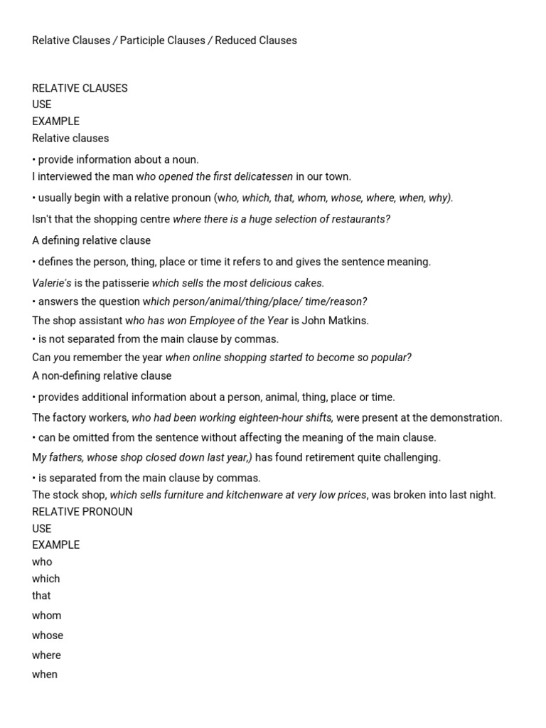 Reactivate - C1-C2 - 8. Relative, Participle, Reduced Clauses - 1-3 ...