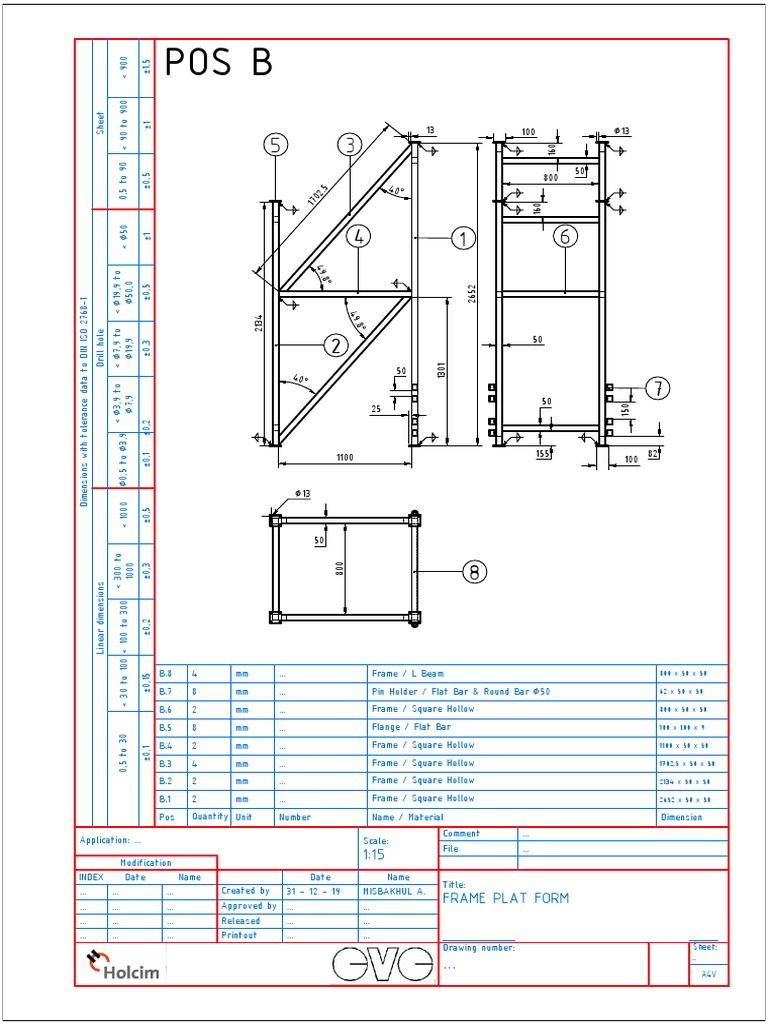 POS B sheet dimensions and tolerances | PDF | Mechanical Engineering