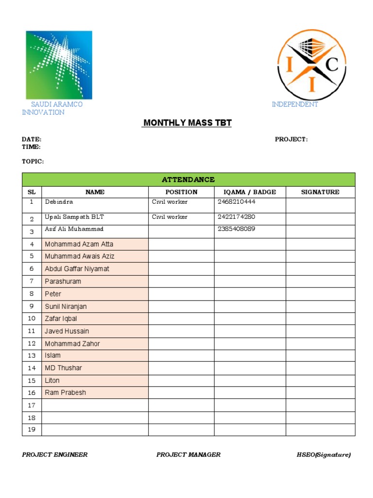 Monthly Mass TBT | PDF