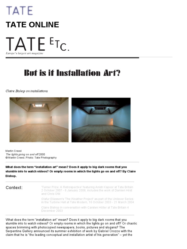 TATE ETC. - Europe's Largest Art Magazine | PDF | Installation Art ...