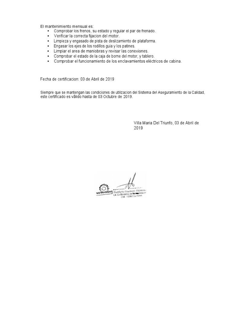 IMG - 20190404 - 0002 - NEW - PDF CERTIFICADO DE OPERATIVIDAD DE ELEVADOR | PDF