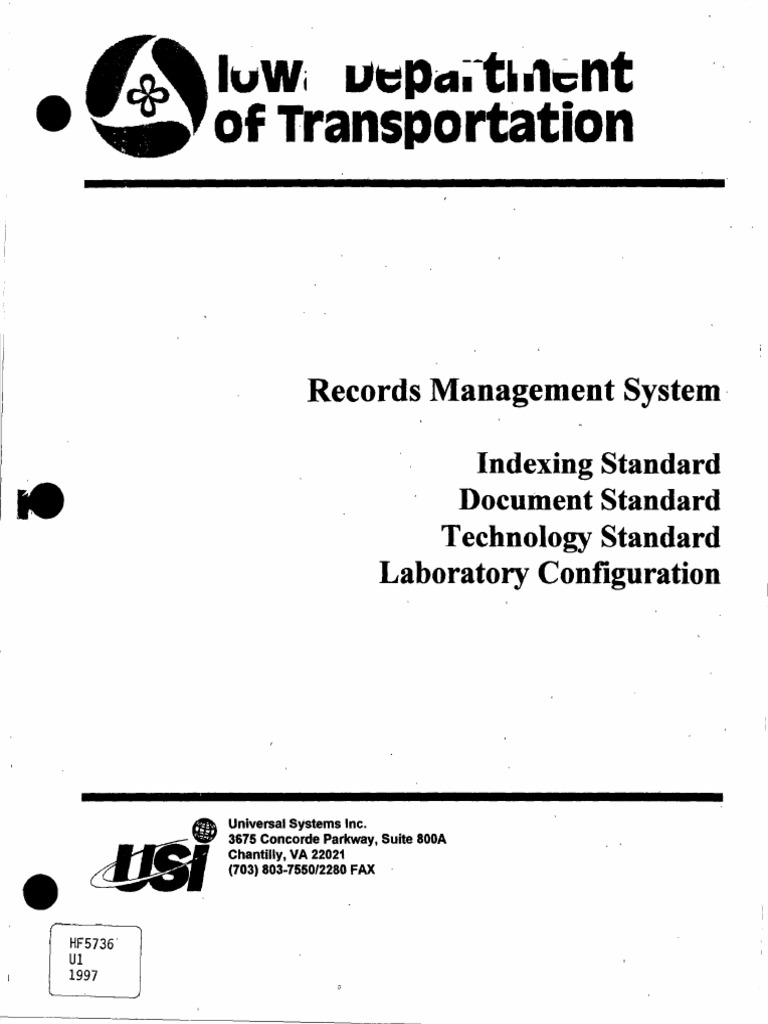 IADOT Records Management System Indexing Standard 1997 | PDF | Database ...