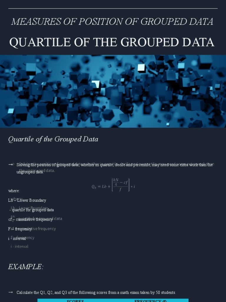 Measures of Position of Grouped Data | PDF | Quartile | Teaching Mathematics