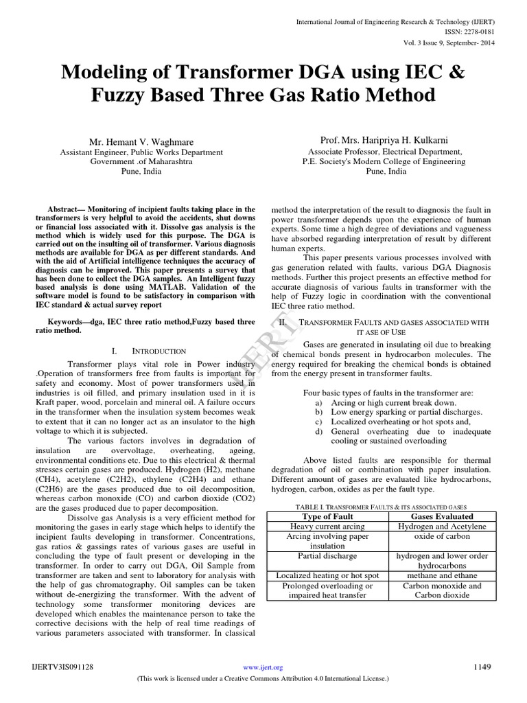 Transformer DGA Using IEC & Fuzzy Logic | PDF | Hydrocarbons | Fuzzy Logic