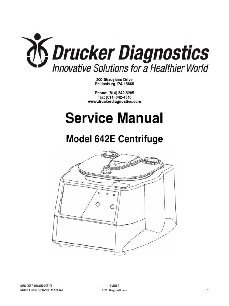 SM006 642E Service Manual | PDF | Centrifuge | Screw
