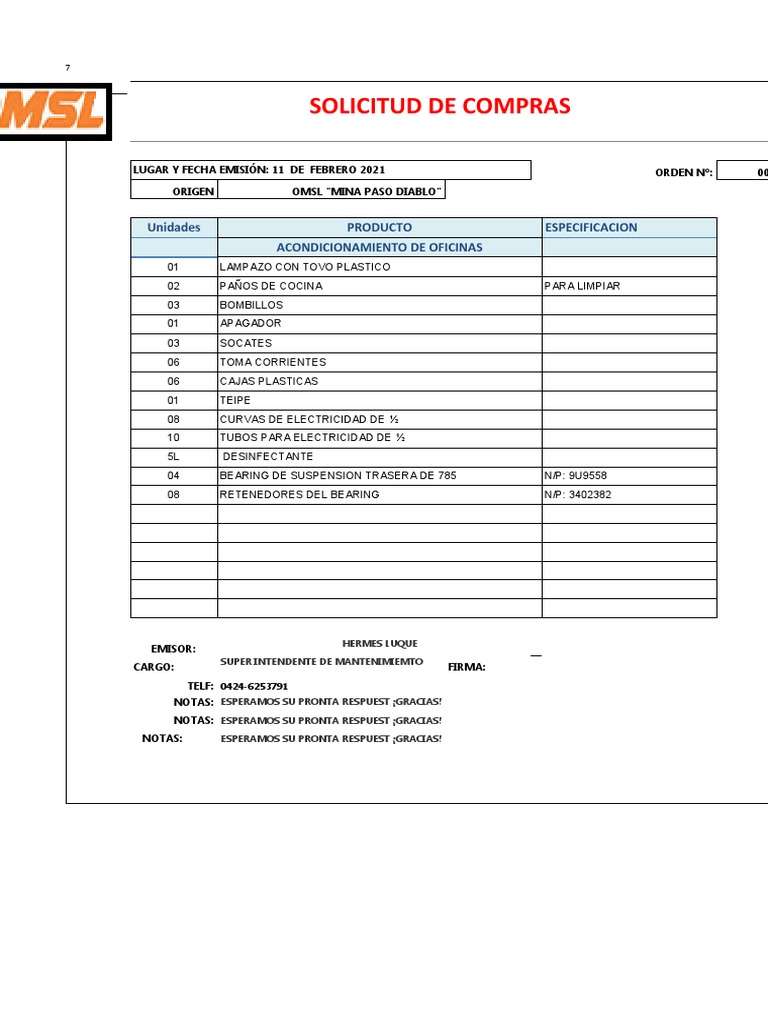 Solicitud - de - Compra 164 | PDF