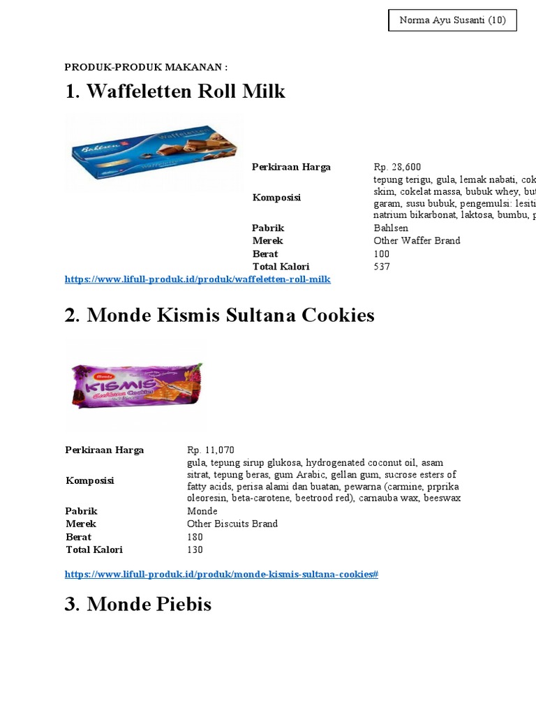 Informasi Produk Monde Piebis | PDF