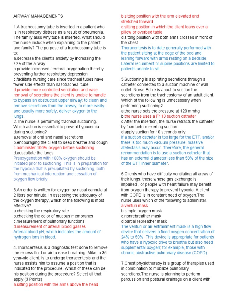 Airway Managements | PDF | Cardiopulmonary Resuscitation | Breathing