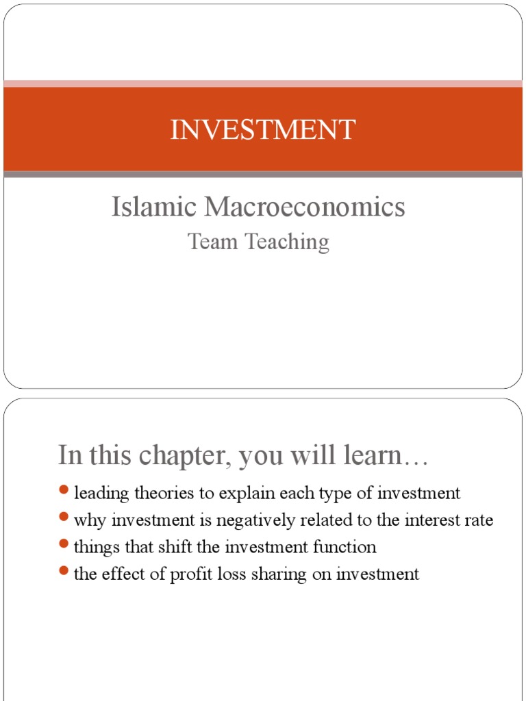 3 - Islamic Macroeconomics - Investment - Fin | PDF | Economic ...
