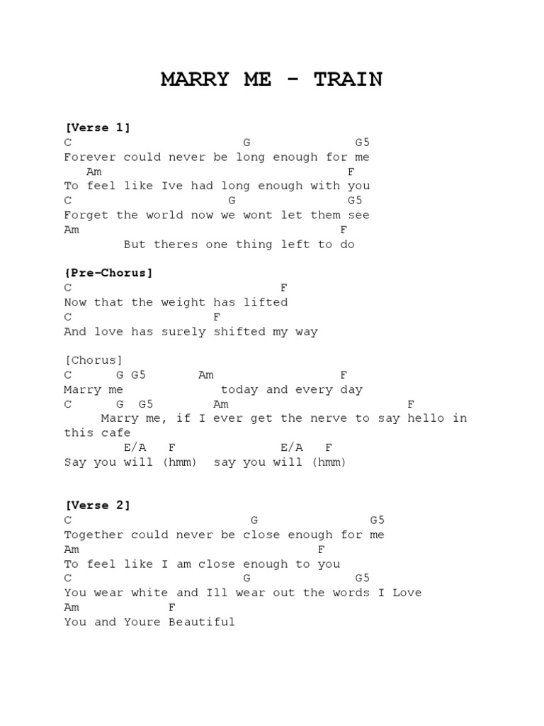 Marry Me - Train: (Verse 1) | PDF