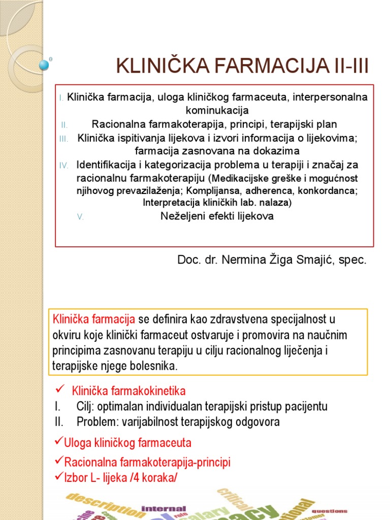 Klinicka Farmacija II III Final. | PDF