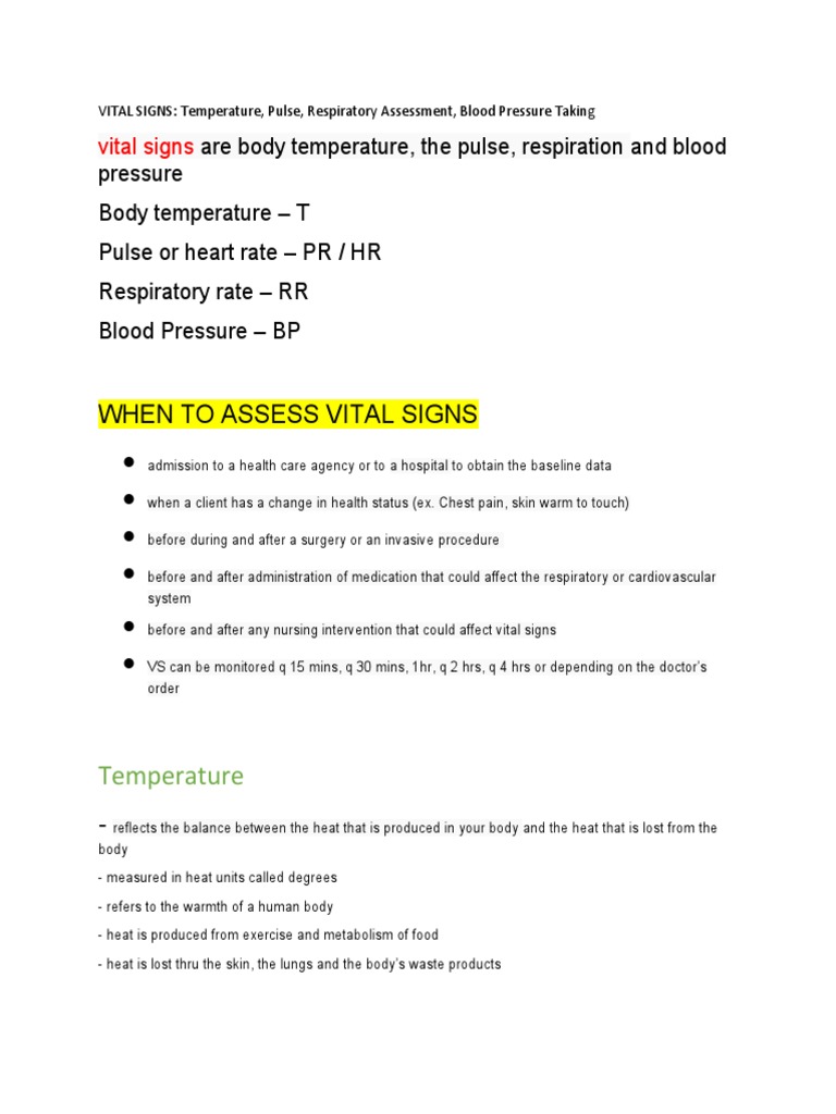 Vital Signs TPR | PDF | Blood Pressure | Breathing