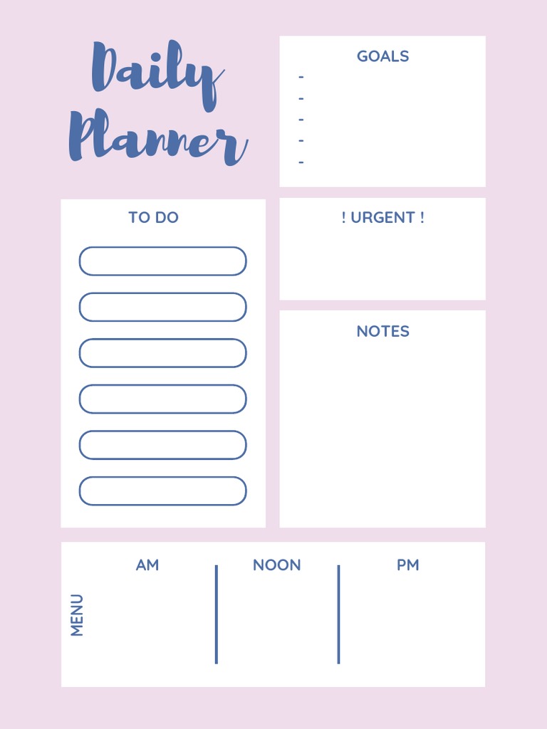 Light Purple General Daily Planner | PDF