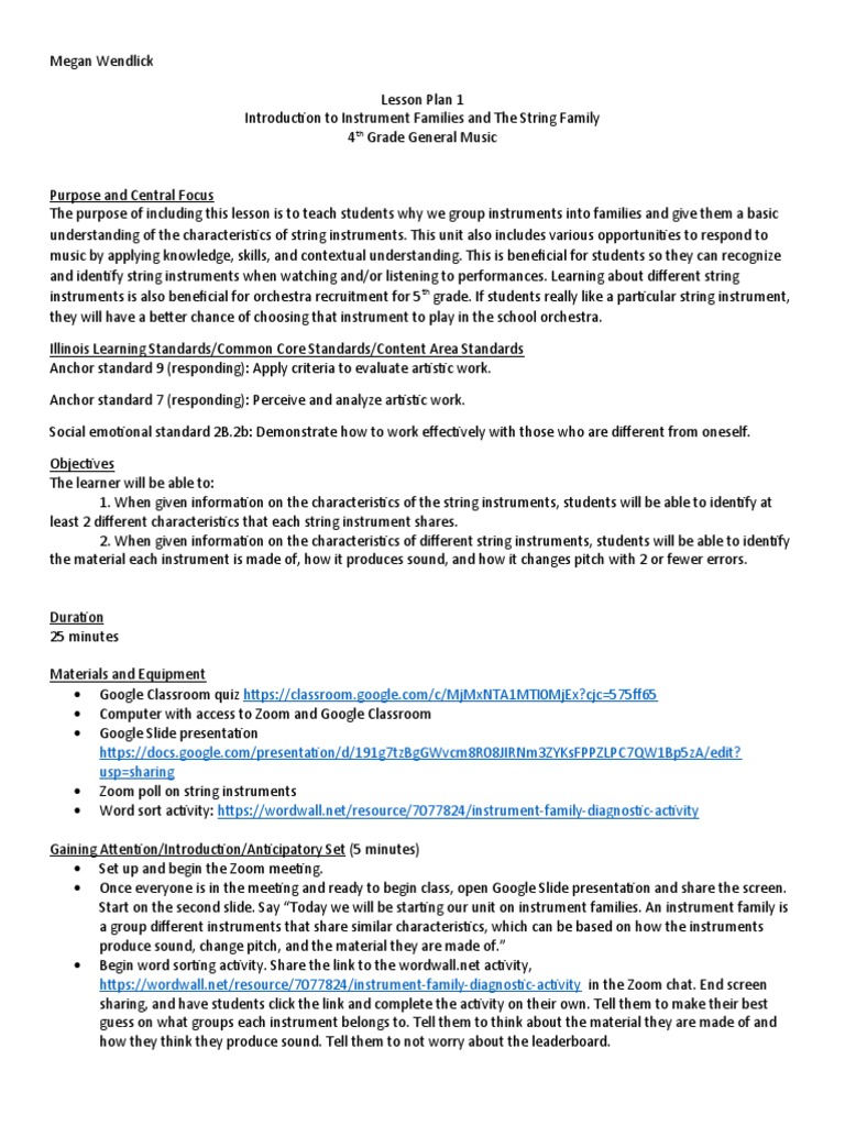 4th Grade String Instruments Intro | PDF | String Instruments ...