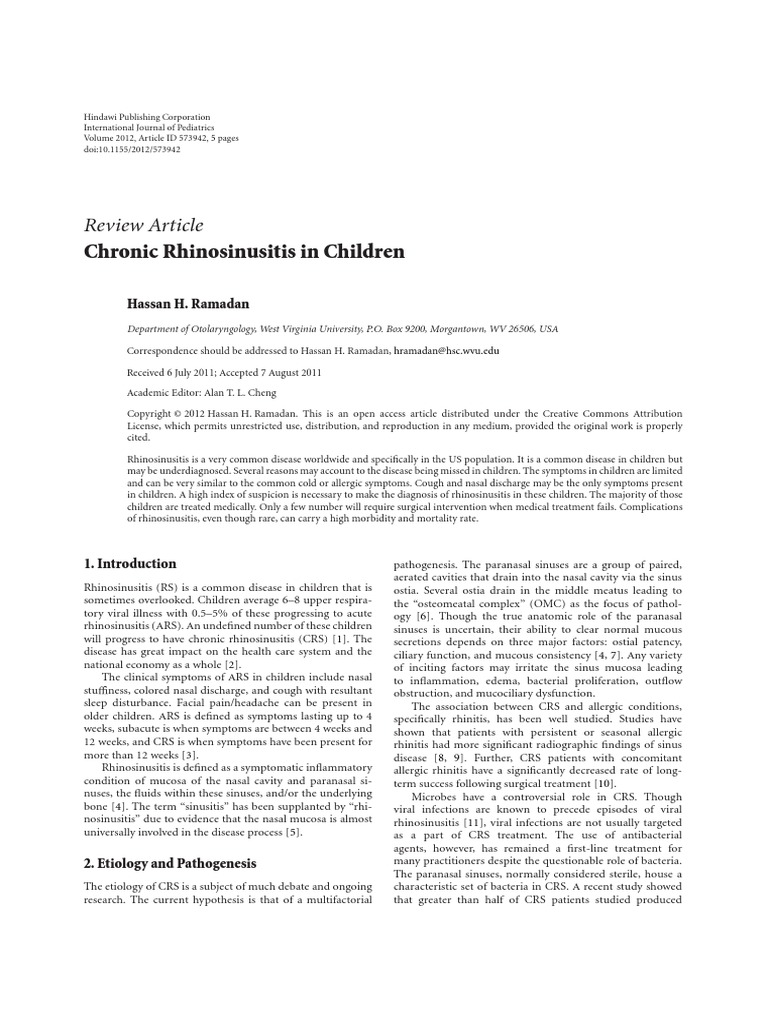 Crs in Children | Download Free PDF | Diseases And Disorders | Health Care
