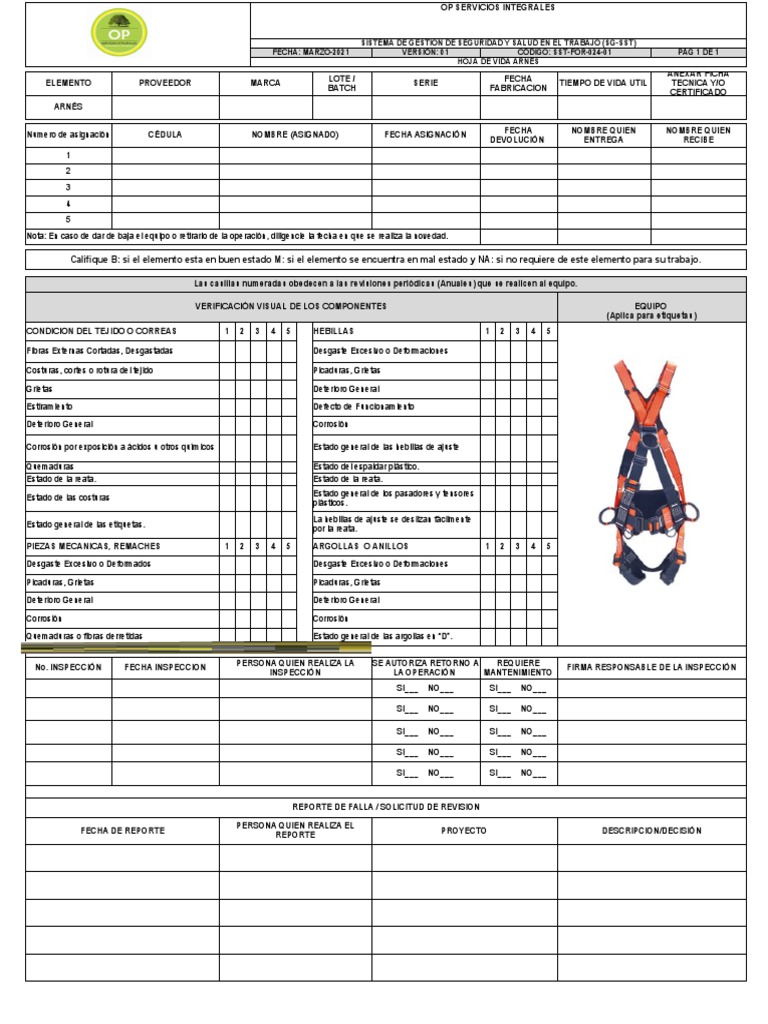Sgsst-00-Hoja de Vida de Equipos de Alturas | PDF | Corrosión | Materiales