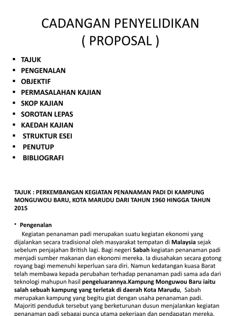 Contoh Cadangan Penyelidikan Sejarah | PDF