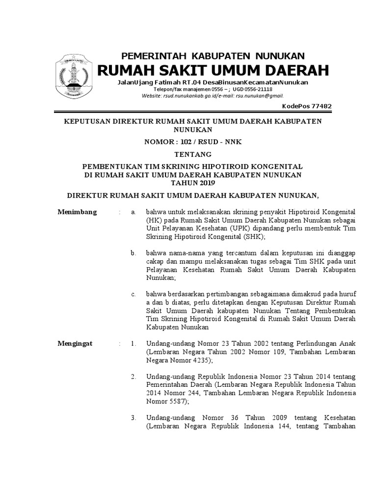 SK Tim SHK | PDF | Kesehatan Holistik | Sains & Matematika