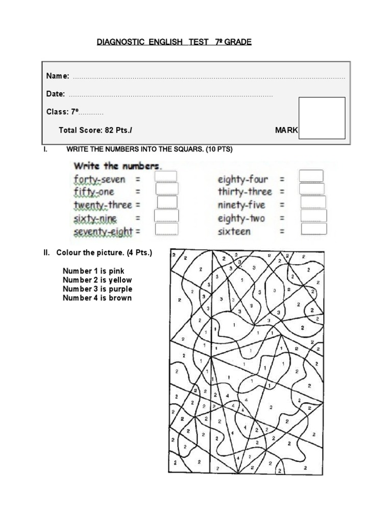 7th Grade English Diagnostic Test | PDF | Nature