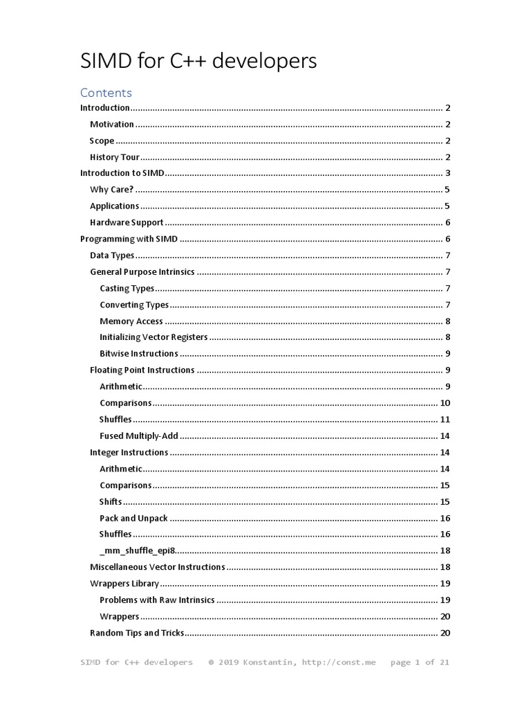 SIMD For C++ Developers © 2019 Konstantin, Http://const - Me Page 1 of ...