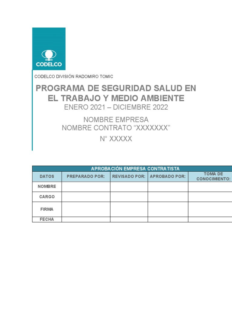 Programa de SST EECC 2021 | PDF | Seguridad y salud ocupacional | Seguridad