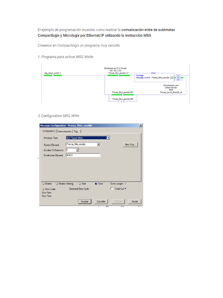 Allen Bradley - Controllogix - Comunicación Ethernet - IP Entre ...