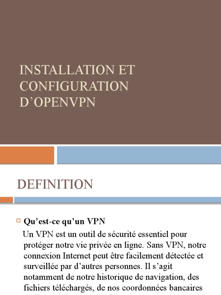 Installation Et Configuration d'OpenVPN Diapo | PDF Installation Et Configuration d'OpenVPN Diapo | PDF