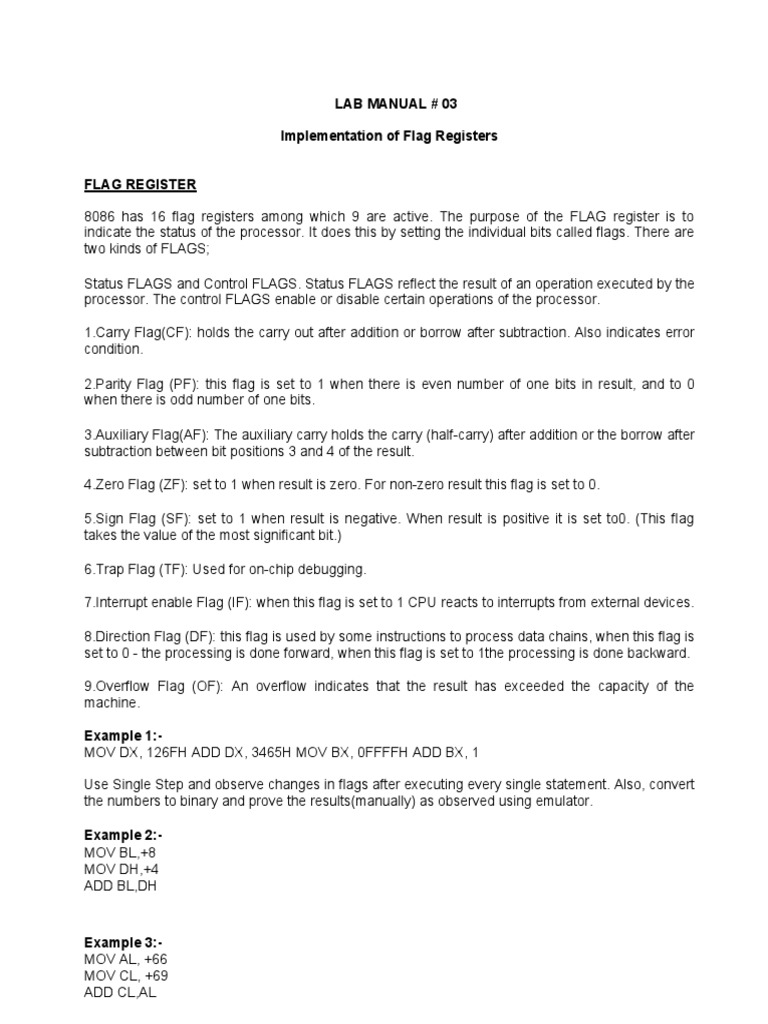 Lab 3 Flags | PDF | Assembly Language | Information Age