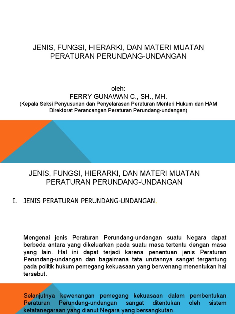 Jenis, Fungsi Dan Hierarki PUU Pak Ferry Gunawan 11042017 | PDF