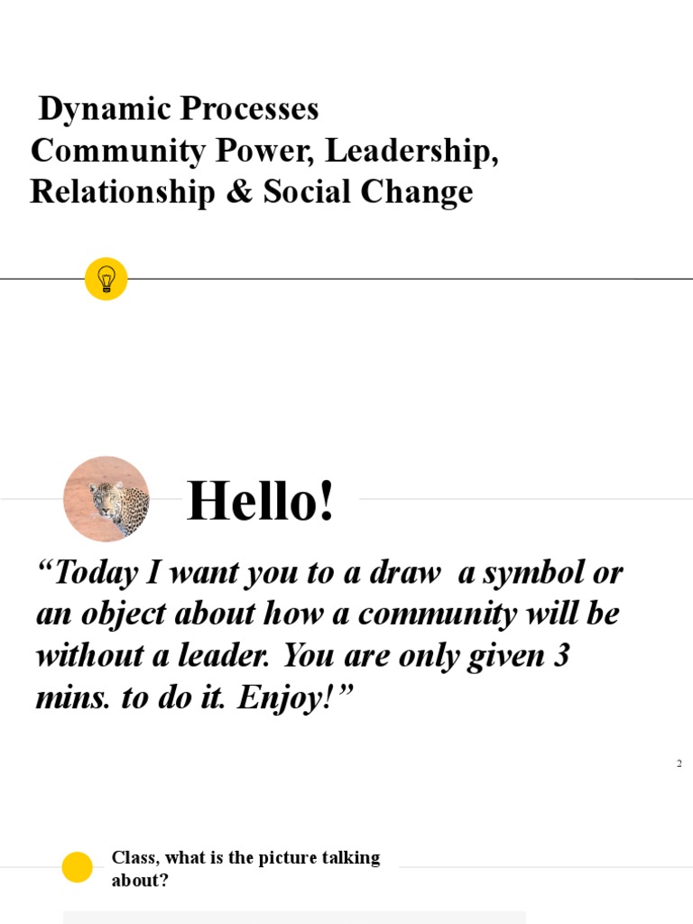 Dynamic Processes Community Power, Leadership, Relationship & Social ...