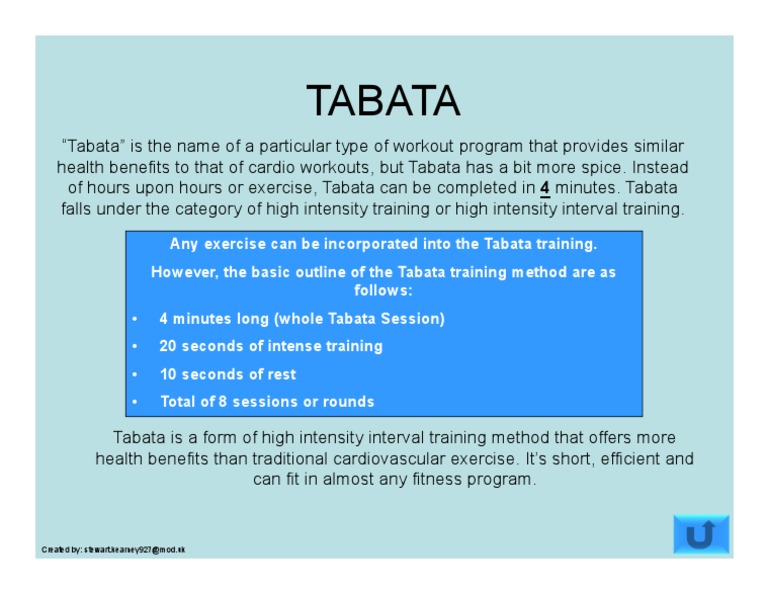 Tabata: 4-Minute HIIT Workout Guide | PDF