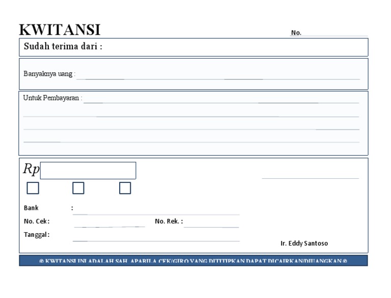 Contoh Kwitansi Pembayaran Sah | PDF | Pengelolaan Keuangan & Uang