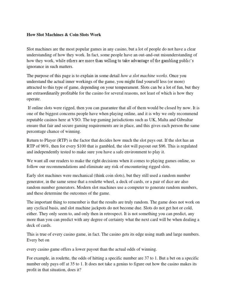 How Slot Machines & Coin Slots Work | PDF