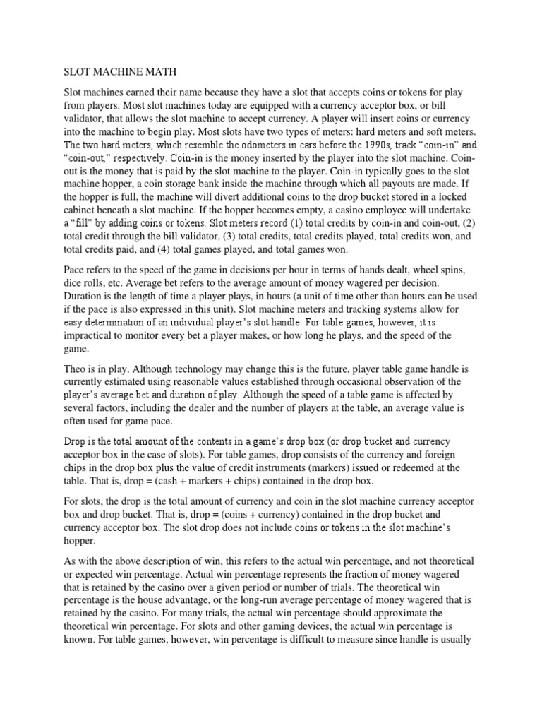 Slot Machine Math | PDF | Slot Machine | Gambling