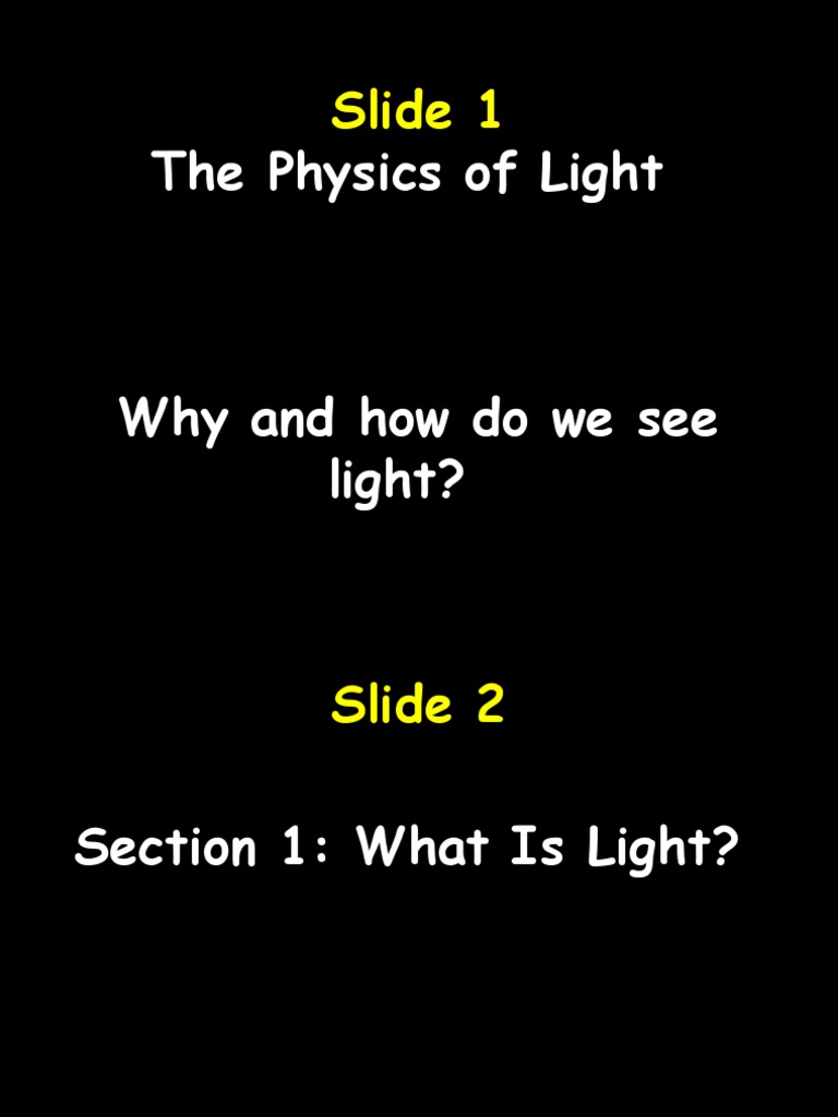 Light PP | PDF | Reflection (Physics) | Light