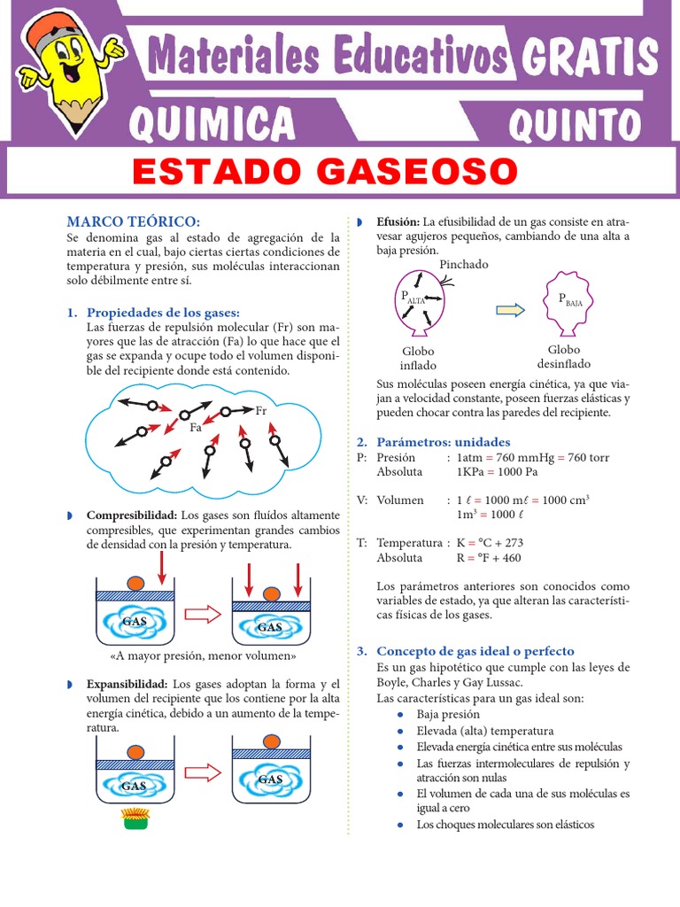 Ficha Sobre Los Gases Ideales | PDF | Gases | Estadísticas aplicadas