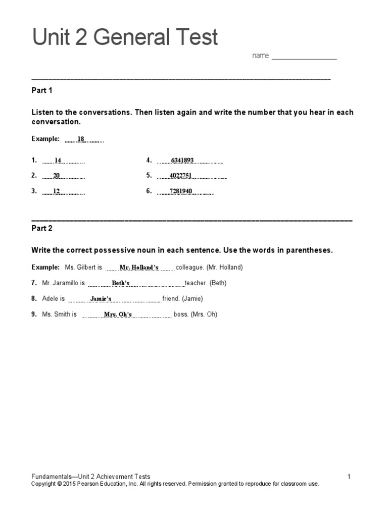 Fundamentals Quiz Unit 2 . | PDF