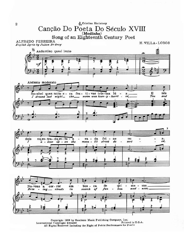 Villa Lobos Cancao Do Poeta Do Seculo Xviii Pdf Pdf