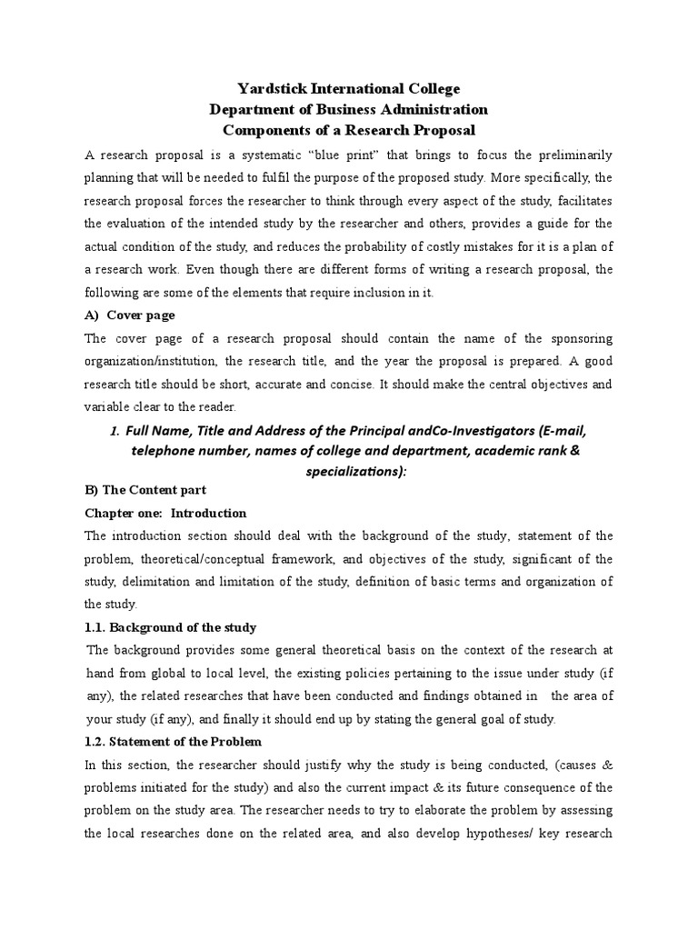 Revised Components of A Research Proposal | PDF | Theory | Data