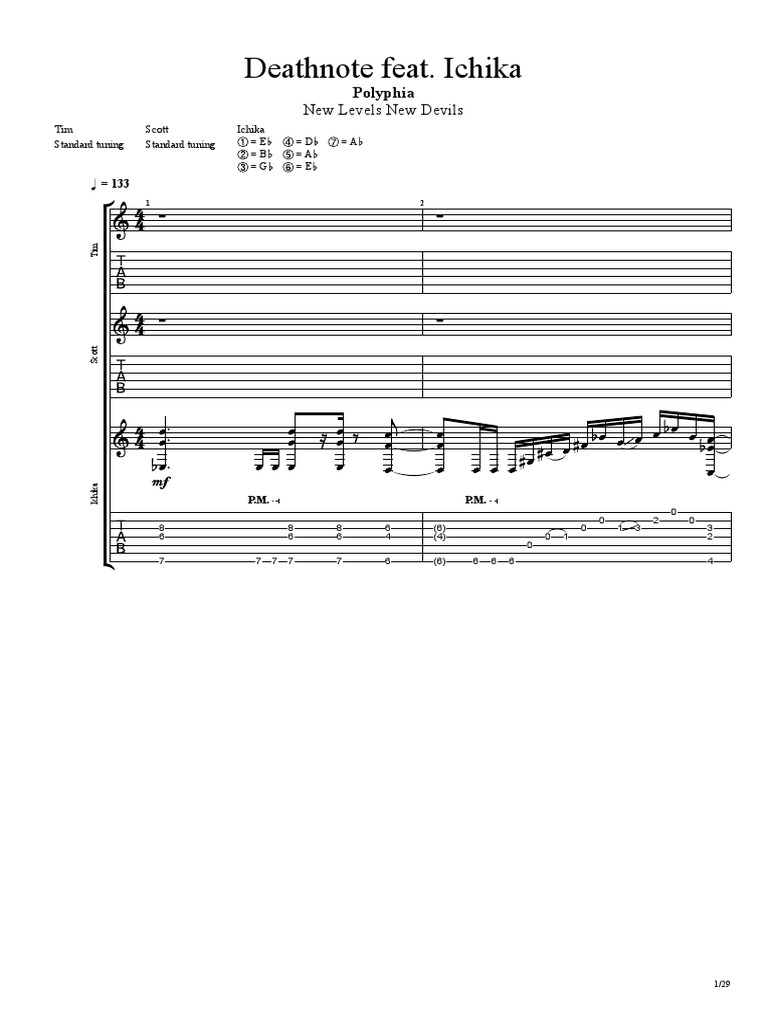 Death Note Tabs for Polyphia | PDF