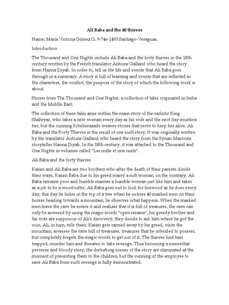 Ali Baba and The 40 Thieves | PDF