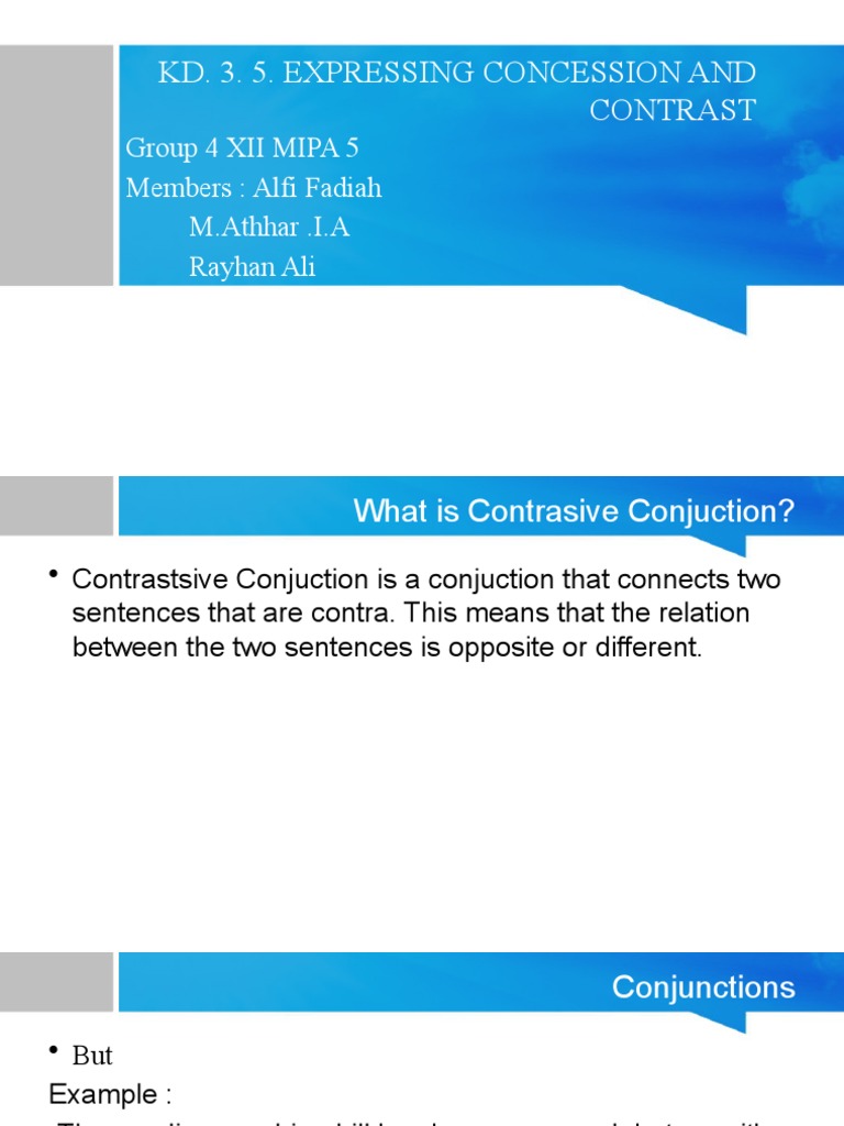 Expressing Concession and Contrast | PDF | Syntactic Relationships ...