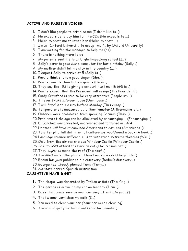 Rephrasing Passive Causative | PDF