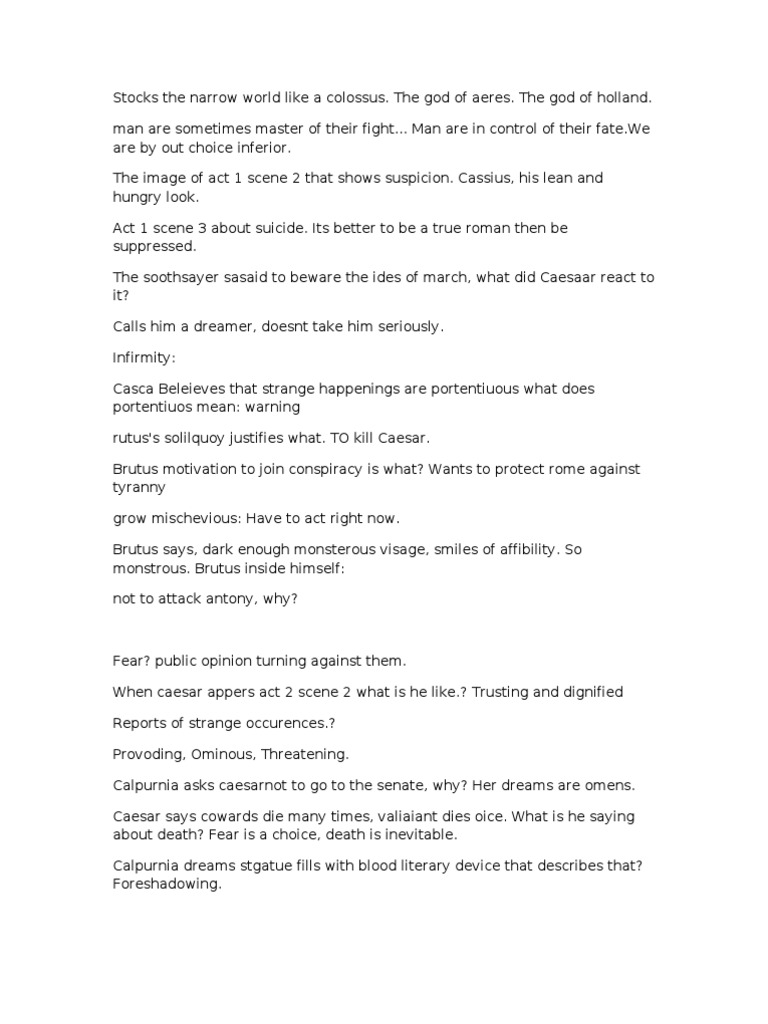 Julius Caesar Study Guide | PDF