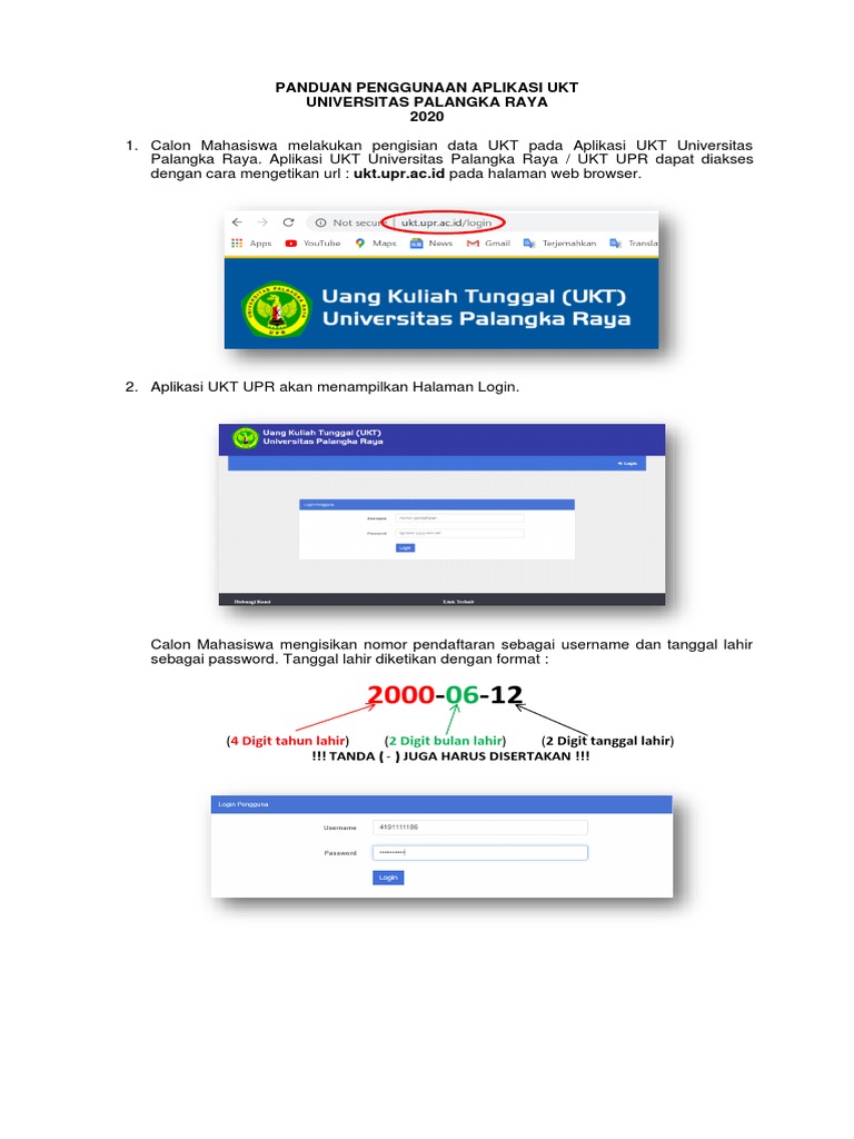 Panduan Penggunaan Aplikasi Ukt 2020 | PDF