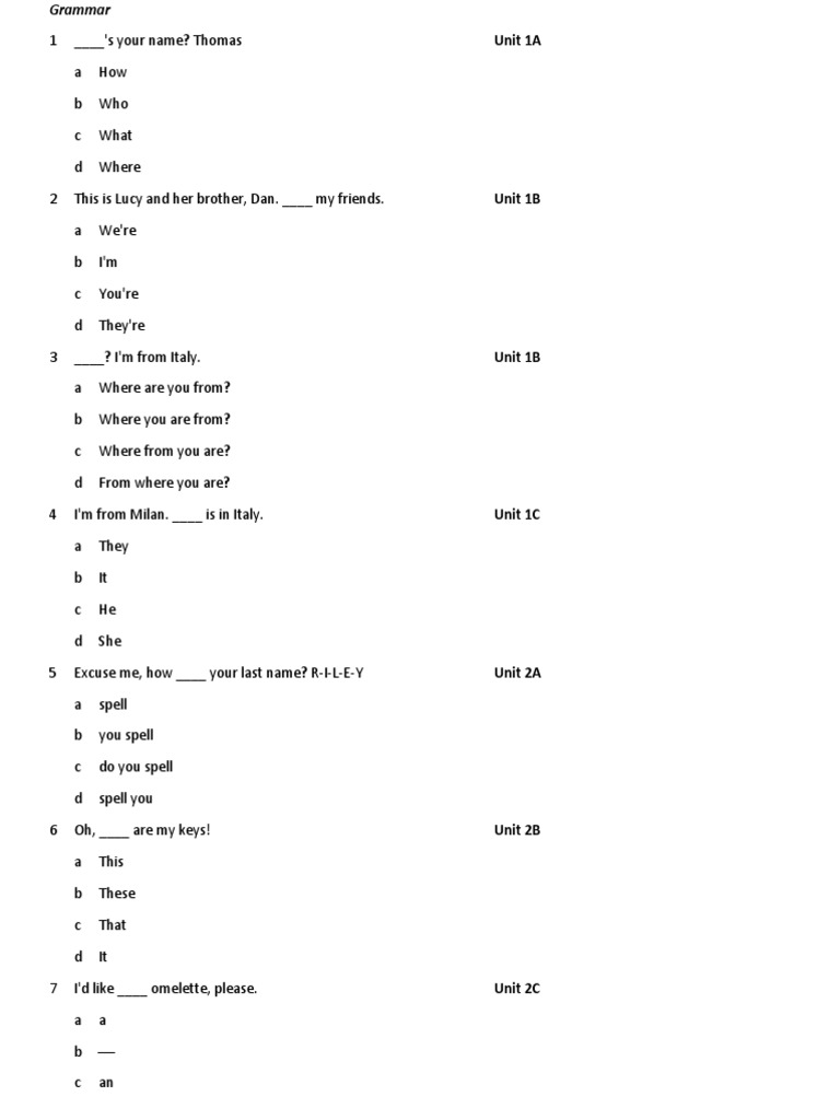 Essential English Grammar Exercises | PDF | Restaurant And Catering