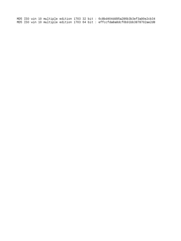 MD5 ISO Win 10 Multiple Edition 1703 32 Bit: MD5 ISO Win 10 Multiple ...