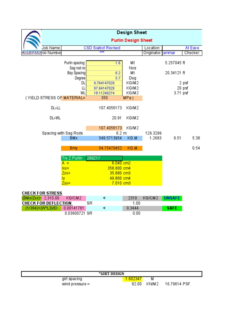 Purlin Sheet | PDF | Mechanical Engineering | Nature